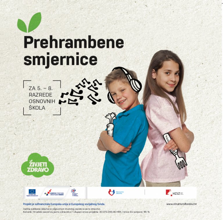 Brošura Prehrambene smjernice za 5.-8. razrede OŠ – ŽIVJETI ZDRAVO